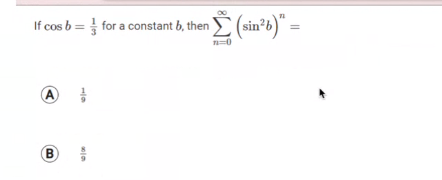 Solved If cosb=13 ﻿for a constant b, ﻿then | Chegg.com