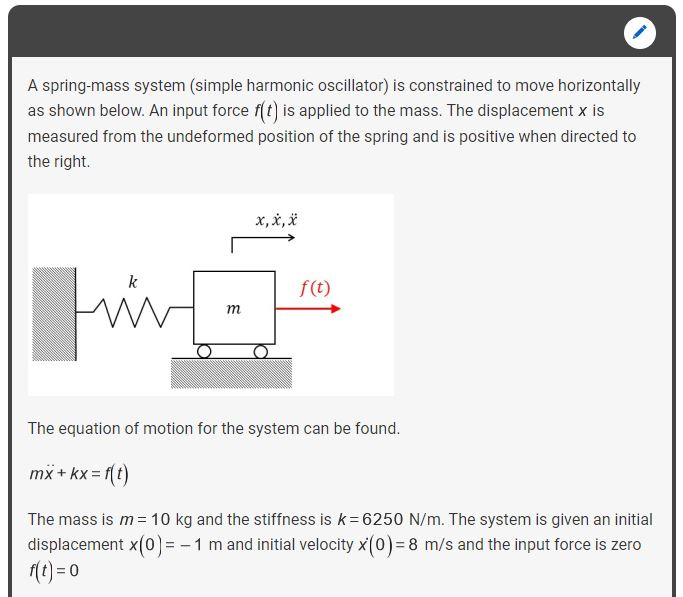 Solved A spring-mass system (simple harmonic oscillator) is | Chegg.com