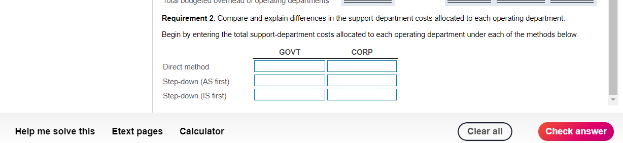 Solved Data table Requirement 2. Compare and explain | Chegg.com