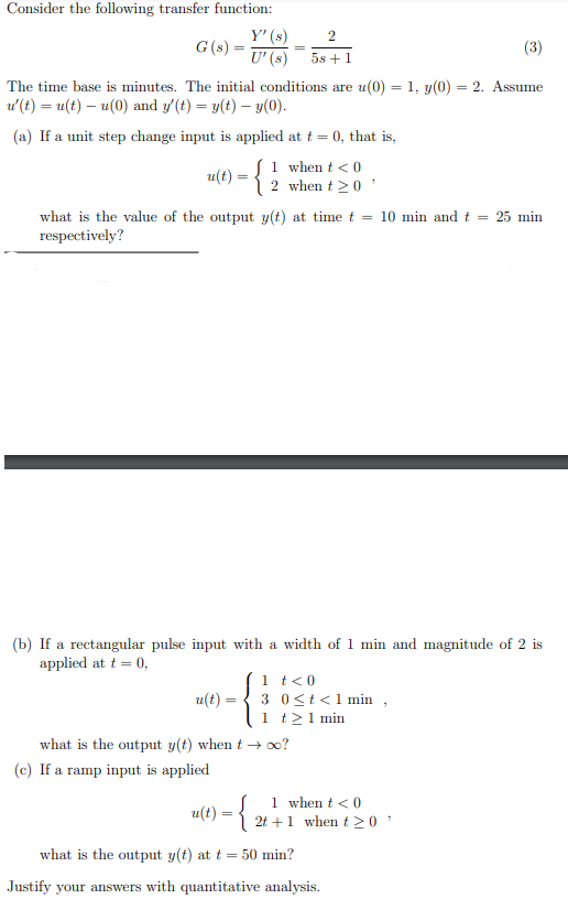 Solved Consider the following transfer function: | Chegg.com