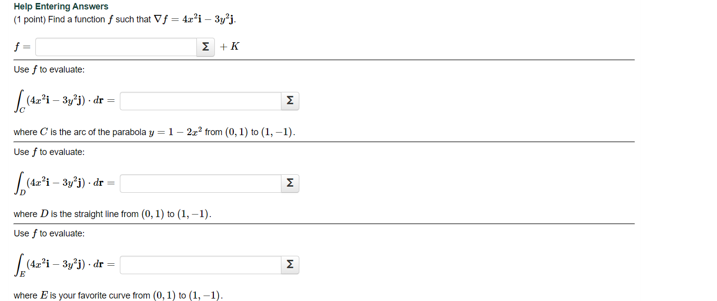 Solved Help Entering Answers (1 point) Find a function f | Chegg.com