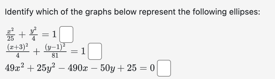 Solved Identify which of the graphs below represent the | Chegg.com