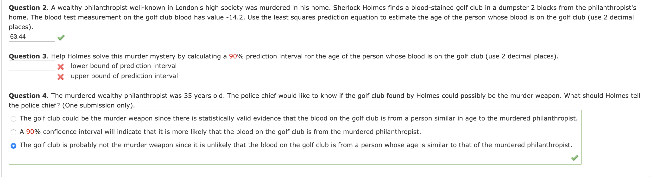 Solved places). * lower bound of prediction interval * upper | Chegg.com
