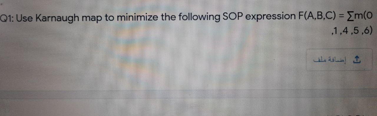 Solved Q1: Use Karnaugh map to minimize the following SOP | Chegg.com