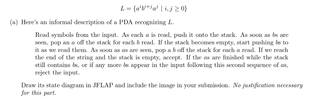Solved (a) Here's an informal description of a PDA | Chegg.com