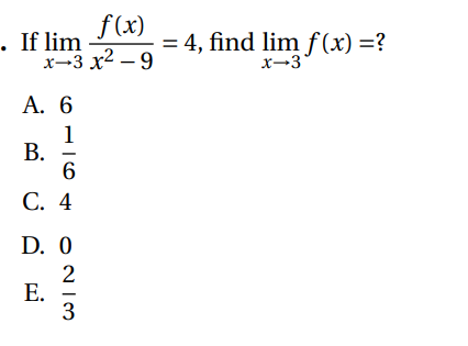 Solved If limx→3f(x)x2-9=4, ﻿find | Chegg.com