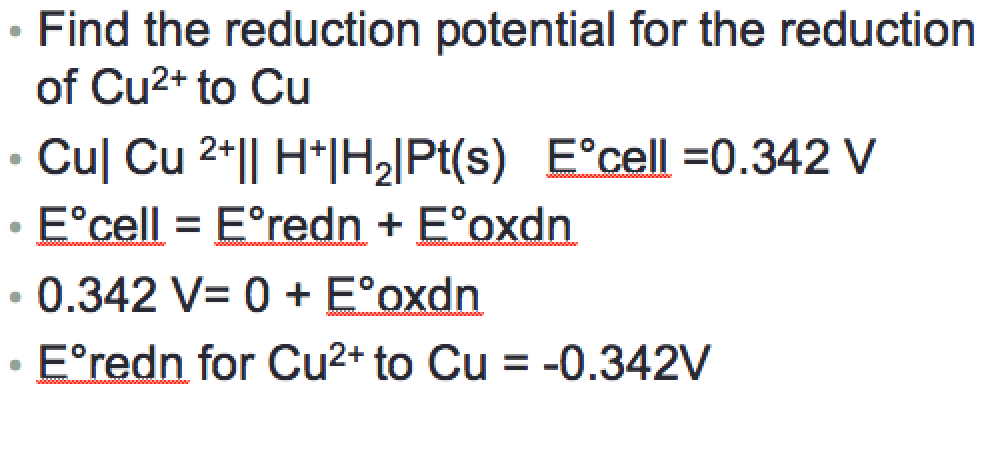 Solved • Find the reduction potential for the reduction of | Chegg.com