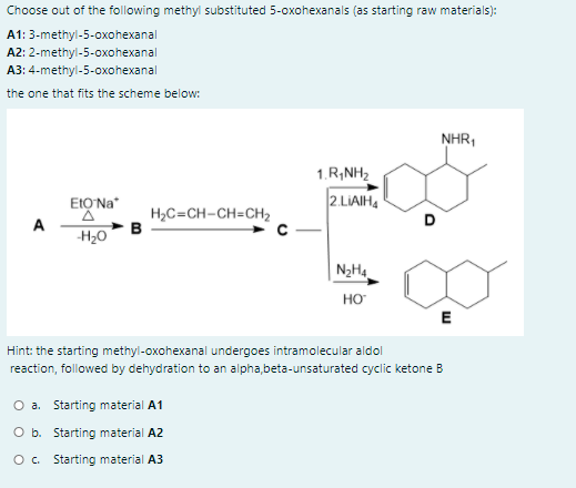 Solved Choose out of the following methyl substituted | Chegg.com