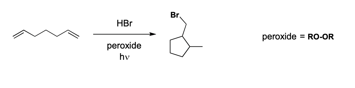 Solved Br HBr peroxide = RO-OR peroxide hv | Chegg.com