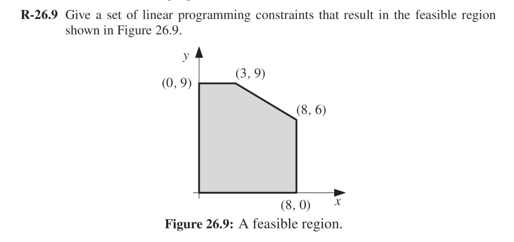Solved R-26.9 Give a set of linear programming constraints | Chegg.com