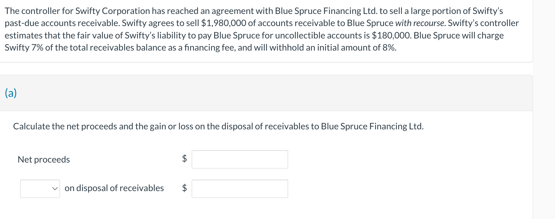 Solved The controller for Swifty Corporation has reached an | Chegg.com