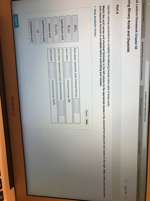 Solved Post st Lecture Homework Chapter 05 ning Binary Acids | Chegg.com