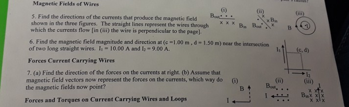 Solved Magnetic Fields of Wires 5. Find the directions of | Chegg.com