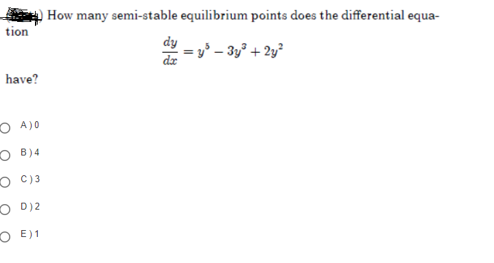 Solved tion How many semi-stable equilibrium points does the | Chegg.com