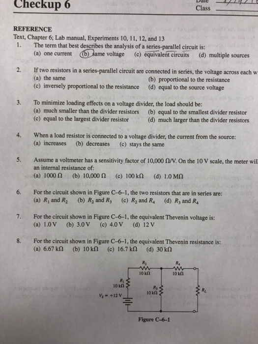 Solved Checkup 6 Class REFERENCE Text, Chapter 6; Lab | Chegg.com