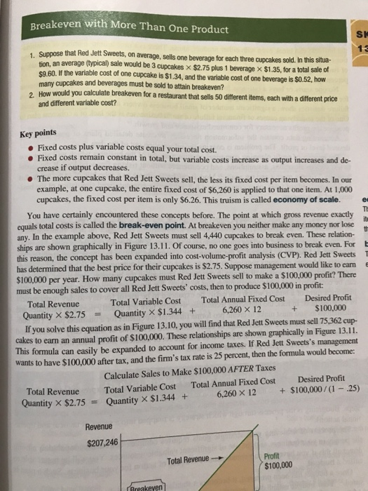 Solved eakeven with More Than One Product that Red Jett | Chegg.com