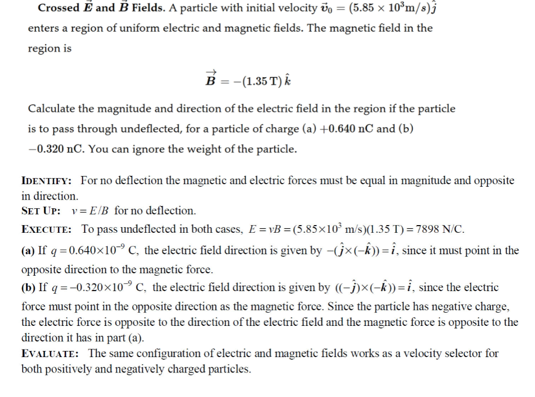 Solved = Crossed Ē and B Fields. A particle with initial | Chegg.com