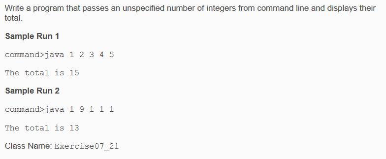 Solved Write a program that passes an unspecified number of | Chegg.com