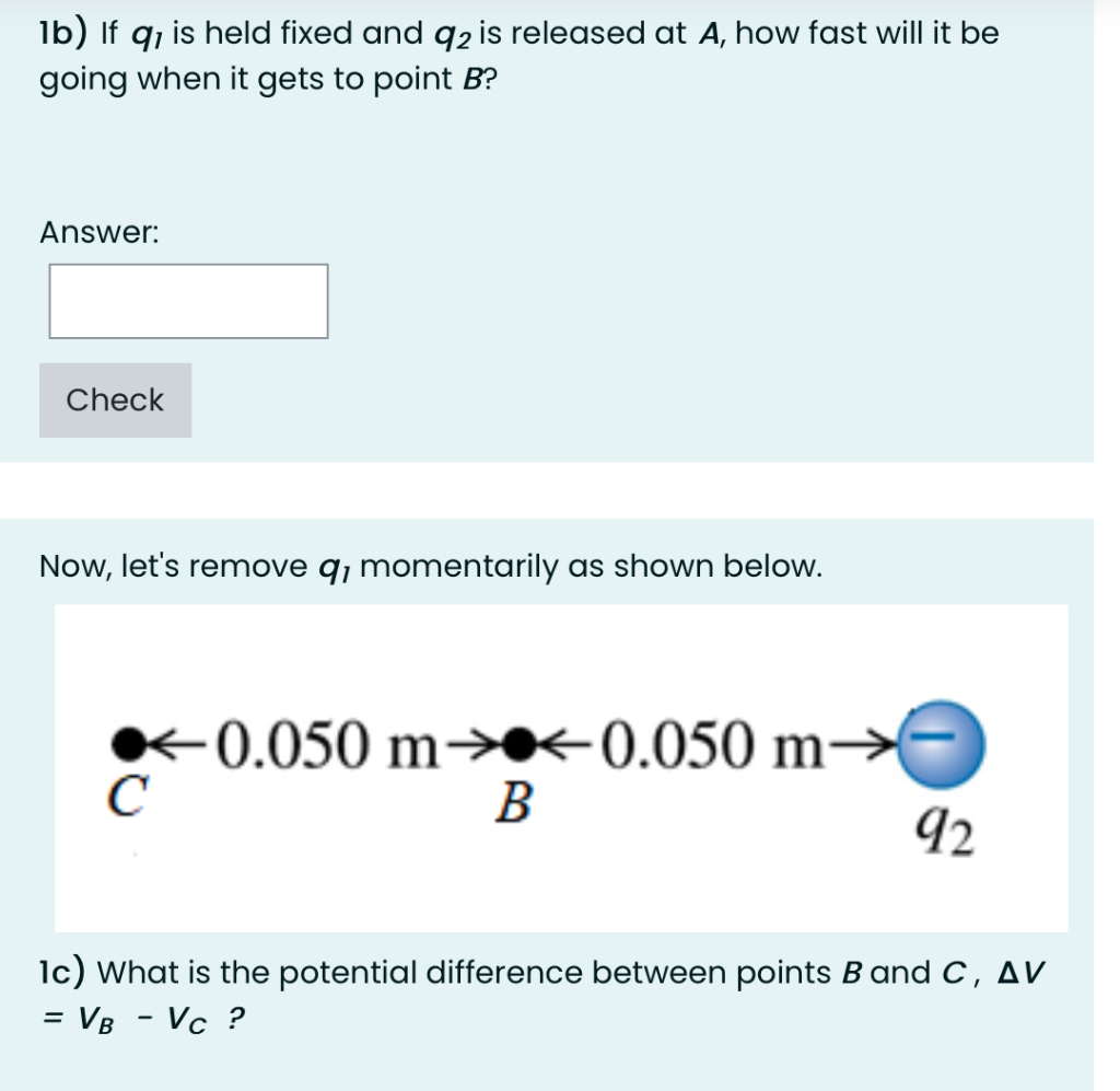 Solved Two point charges q1=+7.5nC(m1=1.3×10−6 kg) and | Chegg.com