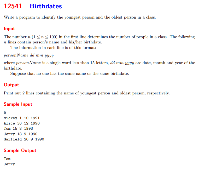 Solved Write a program to identify the youngest person and | Chegg.com