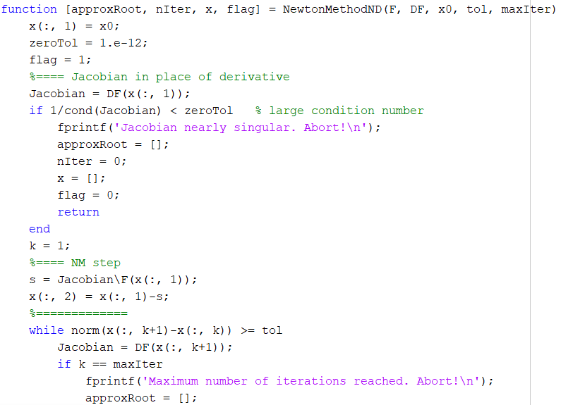 Solved Using MATLAB, apply Newton’s method on a 2x2 | Chegg.com