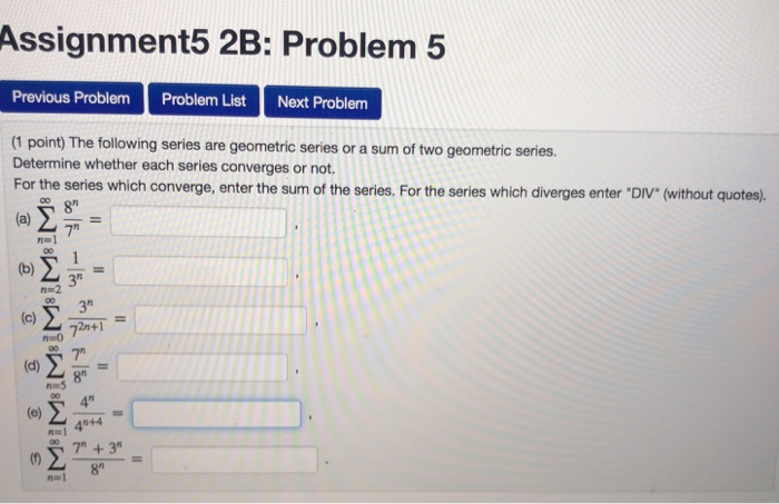 Solved Assignment5 2b Problem 5 Previous Problem Problem 