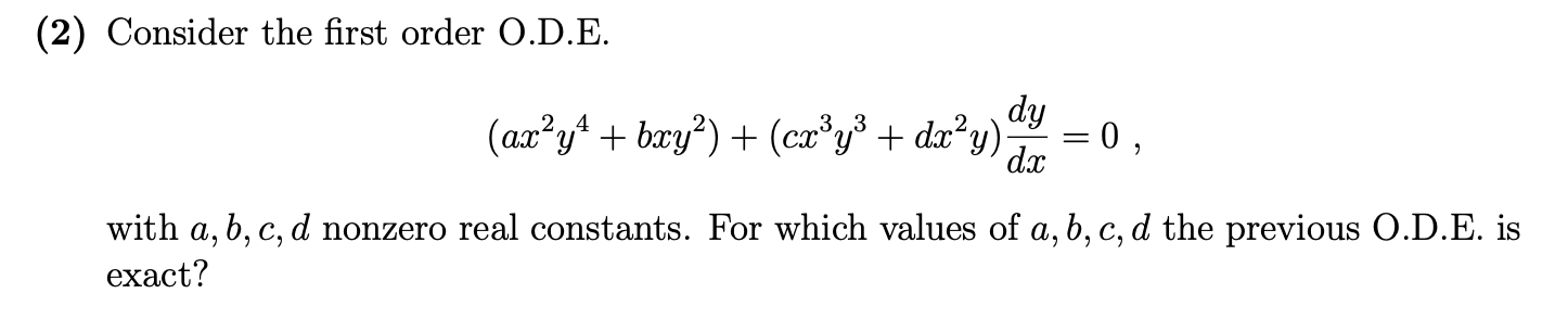 Solved (2) ﻿Consider the first order | Chegg.com