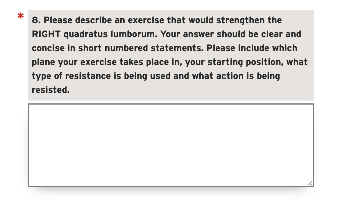 Solved 8. Please describe an exercise that would strengthen | Chegg.com