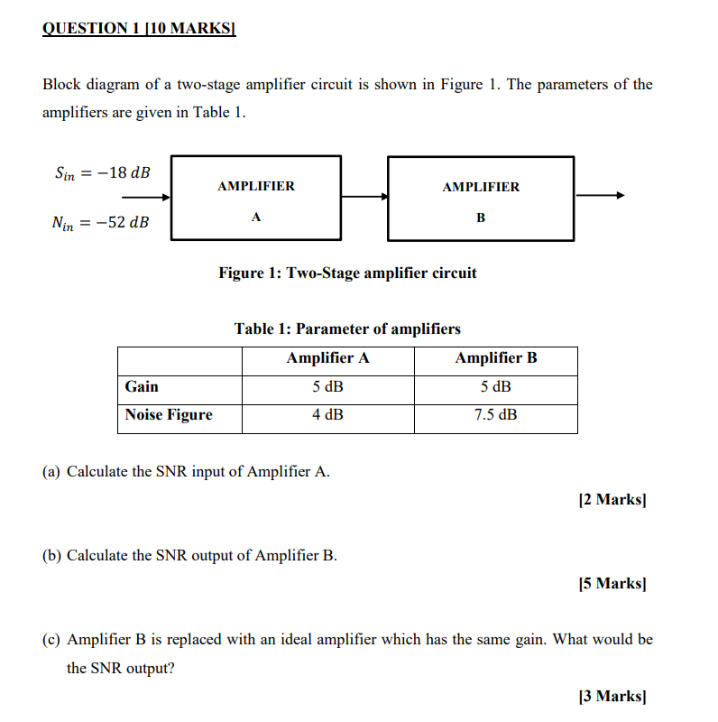 Solved Block diagram of a two-stage amplifier circuit is | Chegg.com