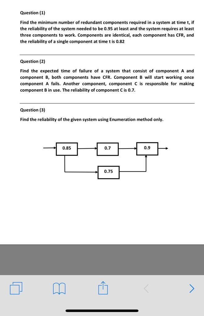 Solved Question (1) Find the minimum number of redundant | Chegg.com