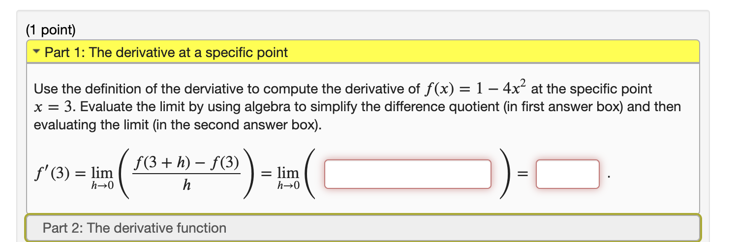 Solved Use the definition of the derviative to compute the | Chegg.com