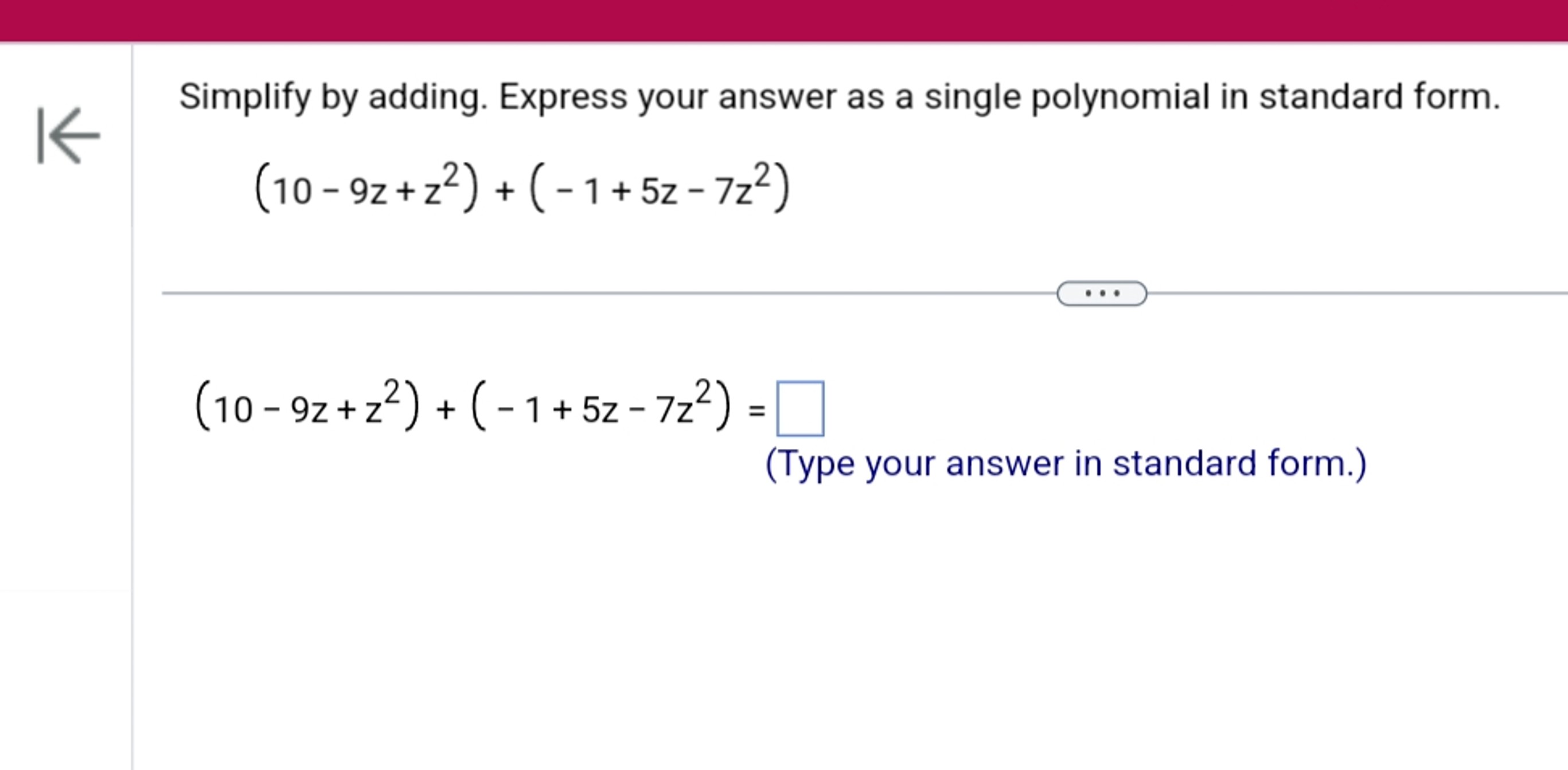 Solved Simplify by adding. Express your answer as a single | Chegg.com