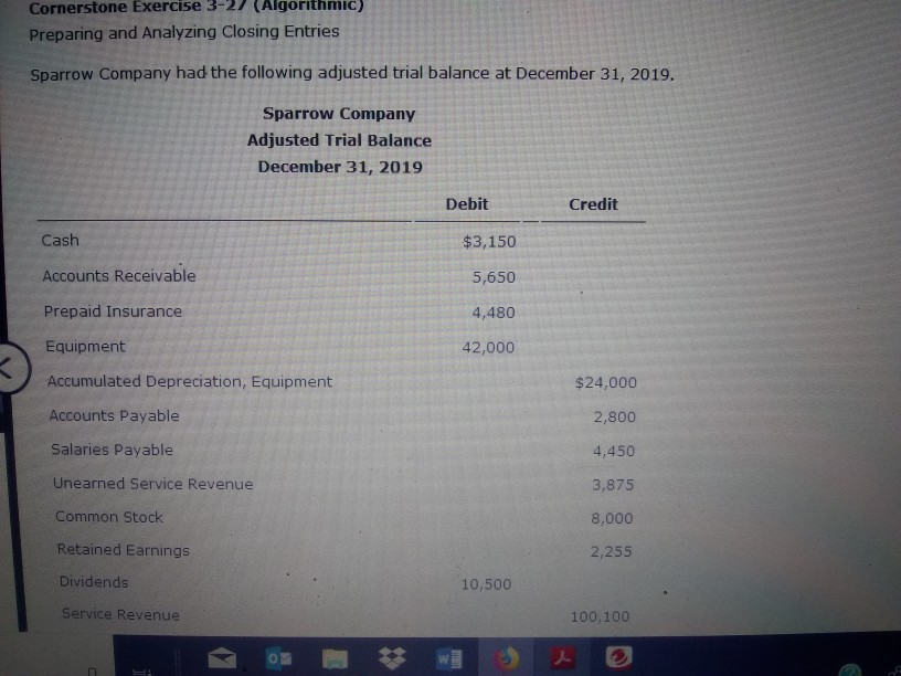 Solved Cornerstone Exercise (Algorithmic) Preparing and | Chegg.com