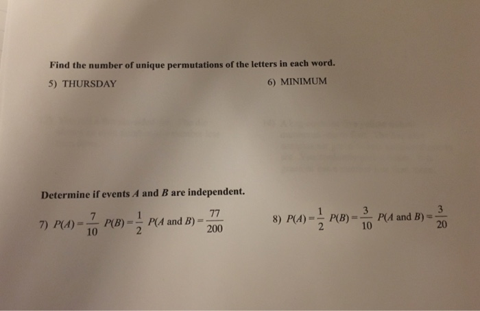 Solved Find the number of unique permutations of the letters | Chegg.com