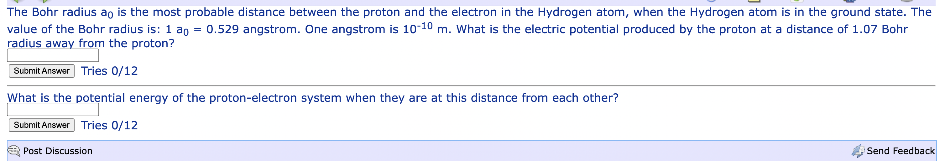 Solved The Bohr radius a0 is the most probable distance | Chegg.com