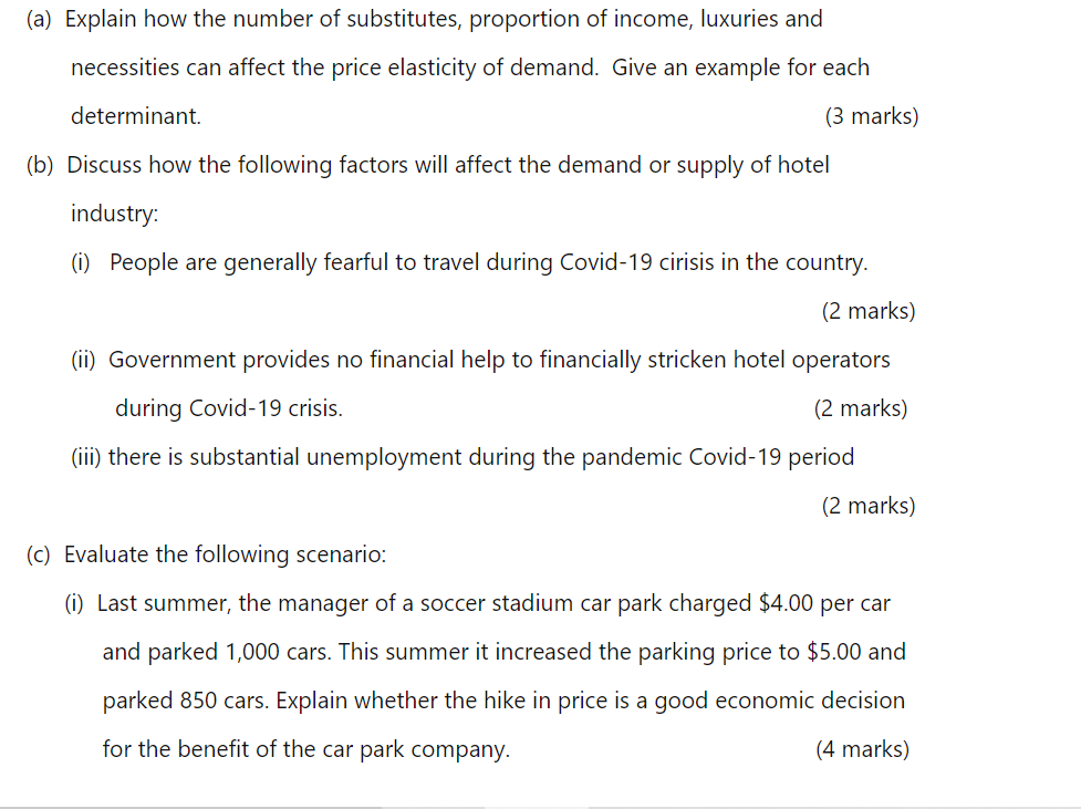 Solved (a) Explain how the number of substitutes, proportion | Chegg.com