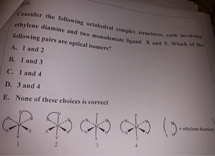 Solved onsider the following octahedral complex structures, | Chegg.com
