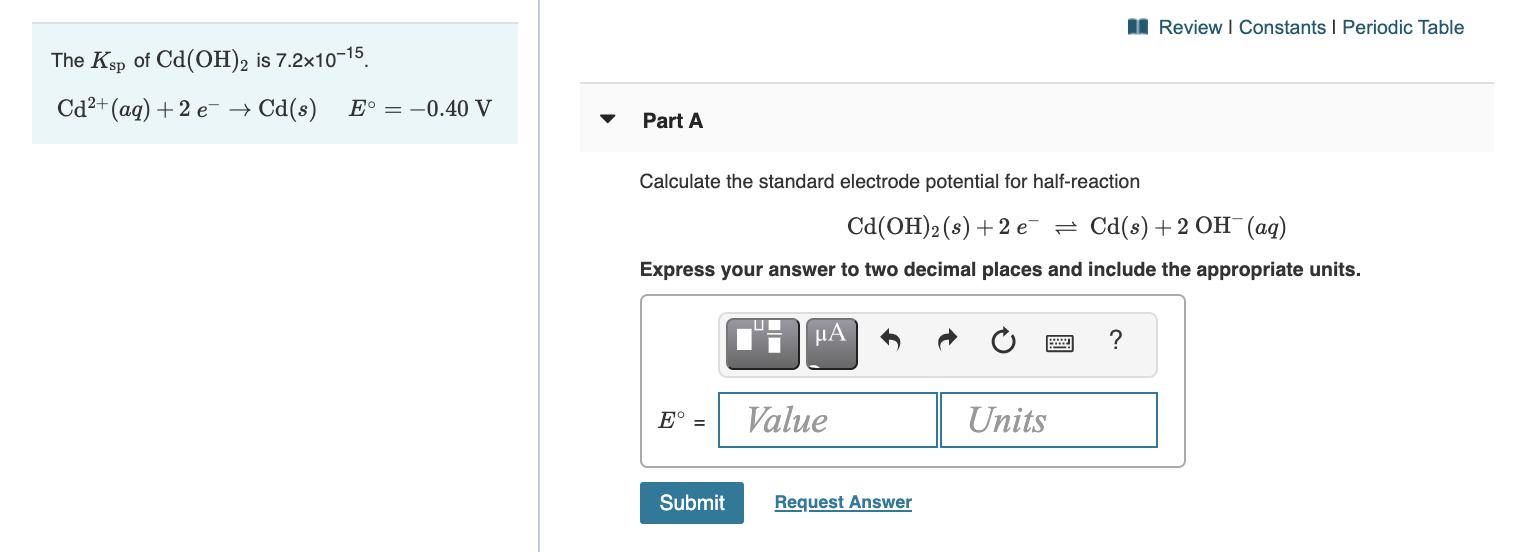 Solved A Review | Constants Periodic Table The Ksp of | Chegg.com