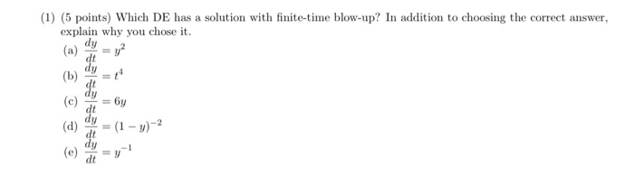 Solved 1 5 Points Which De Has A Solution With