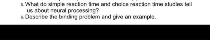 Solved 5. What do simple reaction time and choice reaction | Chegg.com