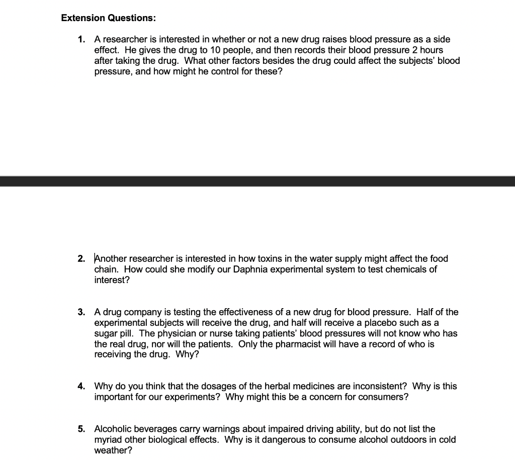 Solved Extension Questions: 1. A researcher is interested in | Chegg.com