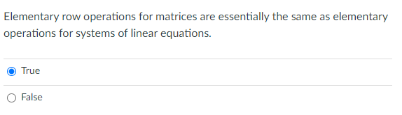 Solved Elementary row operations for matrices are | Chegg.com