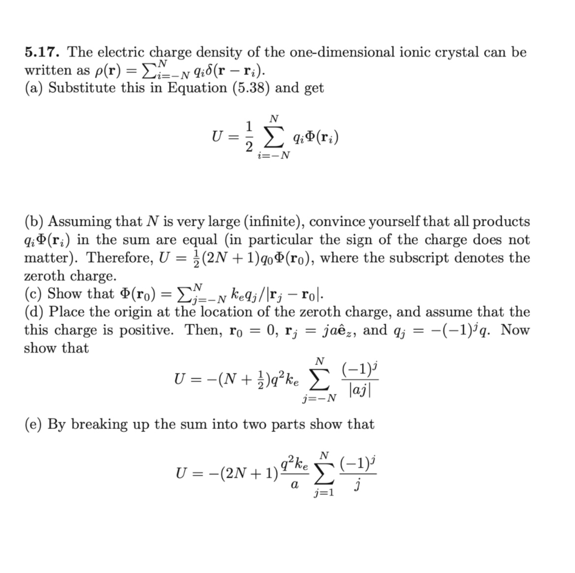 Solved 5.17. The electric charge density of the | Chegg.com