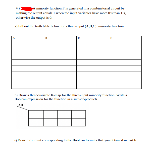 Solved 4.) A minority function F is generated in a | Chegg.com