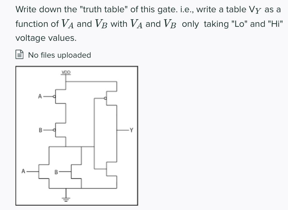 Solved Write down the "truth table" of this gate. i.e., | Chegg.com