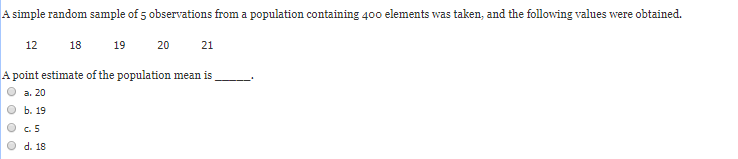 Solved A simple random sample of 5 observations from a | Chegg.com