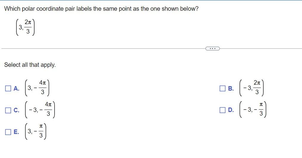 [solved] Which Polar Coordinate Pair Labels The Same Poin