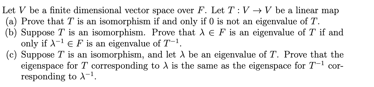 Solved Let V be a finite dimensional vector space over F. | Chegg.com