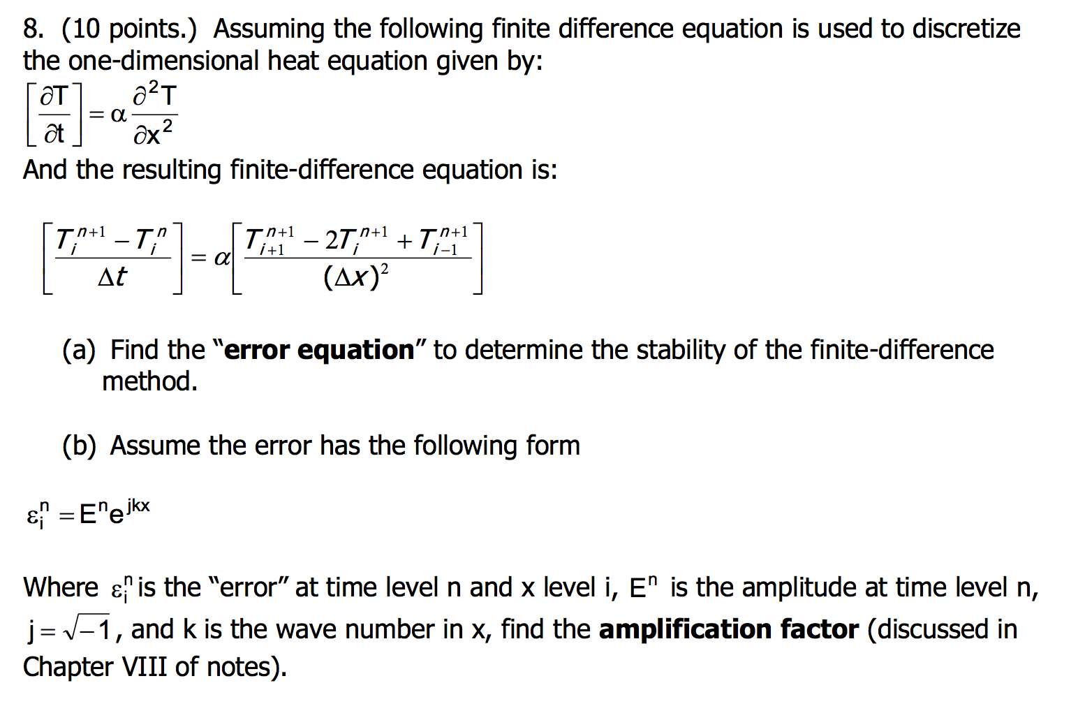 Solved 8. (10 points.) Assuming the following finite | Chegg.com