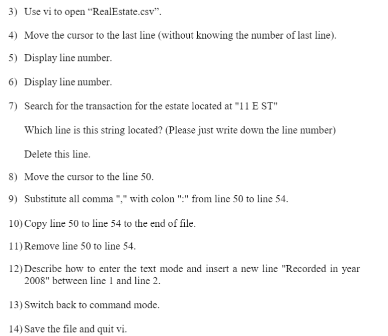 Solved Part 2: VI Editing - Large file 1) Go into your Lab2 | Chegg.com